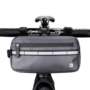 rhinowalk bike bag waterproof bike handlebar bag,bike basket bicycle front bag shoulder bag waist bag for sport bicycle professional cycling accessories-gray