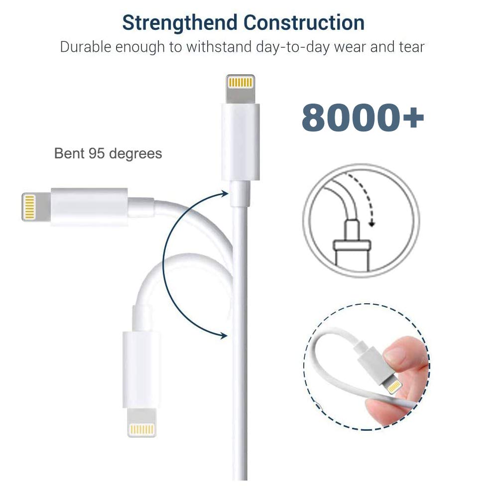 iPhone Charger, 4PACK 3/3/6/6Feet Long USB Charging Cable Fast Connector Data Sync Transfer Cord Compatible with iPhone 11 Pro Max XS XR X 8 7 6S 6 Plus SE 5S