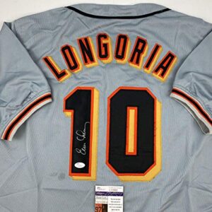 Autographed/Signed Evan Longoria San Francisco Grey Baseball Jersey JSA COA