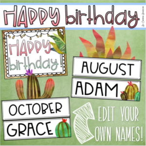 happy birthday bulletin board display rustic farmhouse theme