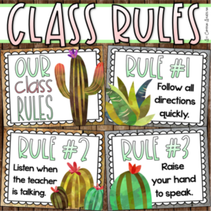 classroom rules posters editable rustic farmhouse theme