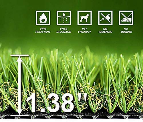 WMG GRASS Premium Artificial Grass, Drainage Mat, 6.5' x 10' Artificial Turf for Dogs, Cats, Pets, Turf Realistic Indoor/Outdoor for Garden, Patio (65 sq ft)