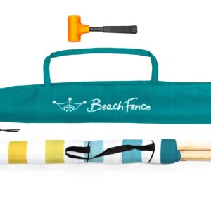 BEACH FENCE Premium 20 ft Beach Windscreen, Privacy Screen, Wind Blocker - Tahitian Sunset, Free Rubber Mallet and Carry Bag Included