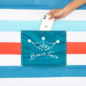 BEACH FENCE Premium 20 ft Beach Windscreen, Privacy Screen, Wind Blocker - Royal Red, Free Rubber Mallet and Carry Bag Included