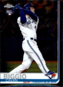 2019 topps chrome update baseball #42 cavan biggio rc rookie card toronto blue jays official mlb baseball trading card from topps