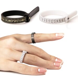 2 pcs ring sizer measuring tool us & uk reusable finger size measuring set ring gauge for all type of rings