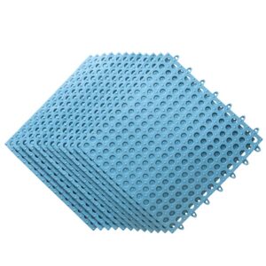 12pcs interlocking soft pvc floor tiles, no-slip pool shower bathroom kitchen mat with drain hole 11.75'' x 11.75'' decking tiles outdoor and indoor