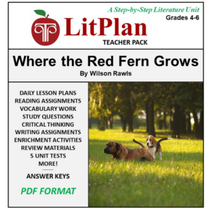 homeschool and online learning novel study guide for where the red fern grows