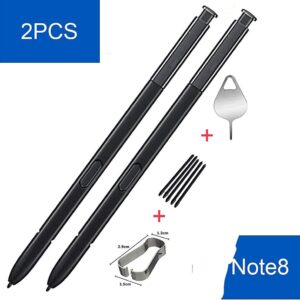 2Pcs Galaxy Note 8 Pen Stylus S Pen Replacement for Samsung Galaxy Note 8 N950U N950W N950FD N950F Tips/Nibs+Eject Pin(Black)