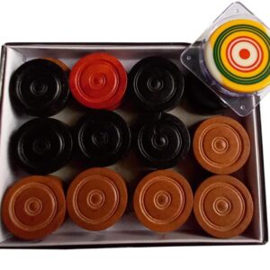 Carrom Board Wood Coins 24-Coins 1-Striker Used in International Carrom Tournament 100% Original