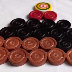 Carrom Board Wood Coins 24-Coins 1-Striker Used in International Carrom Tournament 100% Original