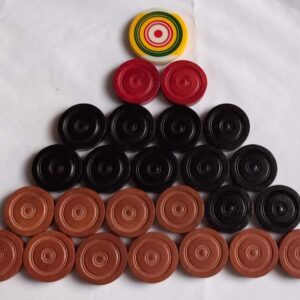 Carrom Board Wood Coins 24-Coins 1-Striker Used in International Carrom Tournament 100% Original