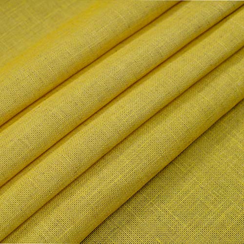 Curtain Valances for Windows Burlap Linen Window Curtains for Kitchen Living Dining Room 58 x 15 inch 1 Valance Yellow