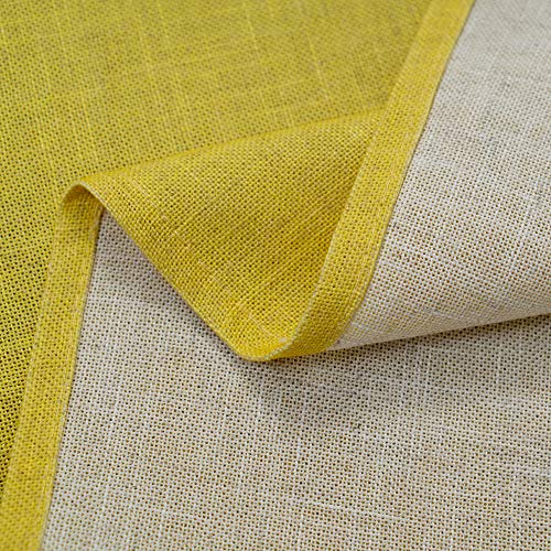 Curtain Valances for Windows Burlap Linen Window Curtains for Kitchen Living Dining Room 58 x 15 inch 1 Valance Yellow