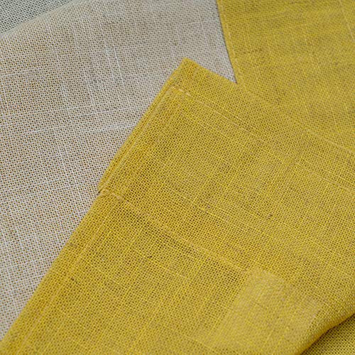 Curtain Valances for Windows Burlap Linen Window Curtains for Kitchen Living Dining Room 58 x 15 inch 1 Valance Yellow