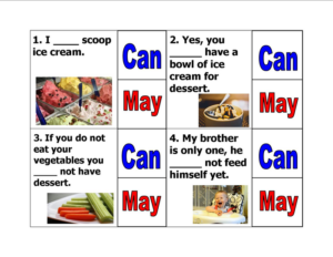 can or may? modal verb task cards