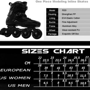 LIKU Black Professional Inline Skates Unisex (Men 11,Women 12)