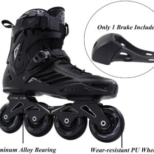 LIKU Black Professional Inline Skates Unisex (Men 11,Women 12)