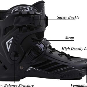 LIKU Black Professional Inline Skates Unisex (Men 11,Women 12)