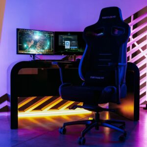 VERTAGEAR Gaming Chair RGB Audio Sync Ergonomic Home Office Coffee Fiber Computer Desk High Back Racing Seat, P-Line PL4500 BIFMA Cert Big Tall XL, Black/Carbon