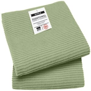 now designs ripple cotton dish towels, set of 2, sage 2