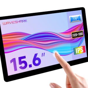 waveshare 15.6inch Capacitive Touch Screen LCD Compatible with Raspberry Pi 4B/3B+/3A+/2B/B+/A+/Zero/Zero W/WH/Zero 2W CM3+/4 1920×1080 Resolution HDMI IPS Supports Jetson Nano/Windows