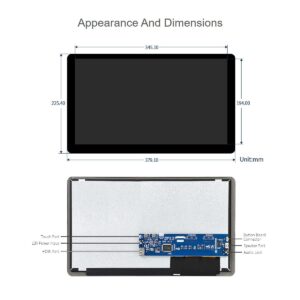 waveshare 15.6inch Capacitive Touch Screen LCD Compatible with Raspberry Pi 4B/3B+/3A+/2B/B+/A+/Zero/Zero W/WH/Zero 2W CM3+/4 1920×1080 Resolution HDMI IPS Supports Jetson Nano/Windows