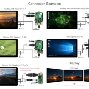 waveshare 15.6inch Capacitive Touch Screen LCD Compatible with Raspberry Pi 4B/3B+/3A+/2B/B+/A+/Zero/Zero W/WH/Zero 2W CM3+/4 1920×1080 Resolution HDMI IPS Supports Jetson Nano/Windows