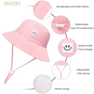 Baby Sun Hat Smile Face Toddler UPF 50+ Sun Protective Bucket hat Nice Beach hat for Baby Girl boy Adjustable Cap Pink