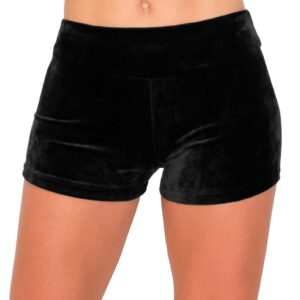 ALWAYS Women's Velvet Pajama Shorts - Premium Soft Fluffy Plush Lounge PJ Short Pants Black M