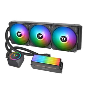 thermaltake floe rc360, amd (am5/am4) / intel (lga 1700/1200), tt rgb plus software/motherboard sync argb controlled, 360mm pwm all-in-one cpu & memory liquid cooler cl-w290-pl12sw-a