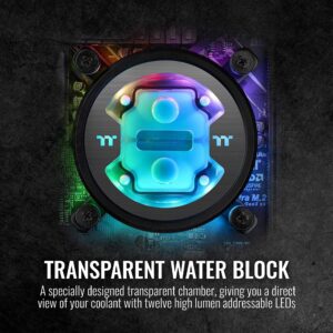 Thermaltake Pacific W7 Plus 16.8 Million RBG Color Software Enabled (TT RGB Plus/Alexa/Razer Chroma) AMD/Intel (LGA 1200) Built-in Temp Sensor CPU Water Block CL-W279-CU00SW-A