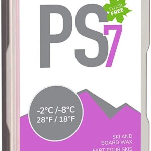 Swix PS07-18 - PRO Speed Wax - PS7 Violet 18 to 28 Degrees Fahrenheit - 180g Bar - Fluoro Free - Ski or Snowboard