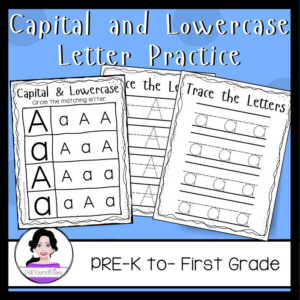 capital and lowercase letter practice for pre-k to first grade