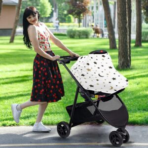 Nursing Cover Breastfeeding Scarf Stars Moon Polka Dot - Baby Car Seat Covers, Infant Stroller Cover, Carseat Canopy(801c)