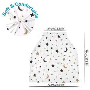 Nursing Cover Breastfeeding Scarf Stars Moon Polka Dot - Baby Car Seat Covers, Infant Stroller Cover, Carseat Canopy(801c)