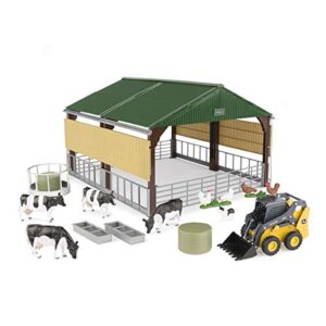 John Deere Skidsteer and Shed Playset Cow Chickens Fence LP75987