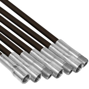 Chromex 6 Inch Poly Chimney Cleaning Brush and 7 Piece 21 Foot Chimney Rod Bundle