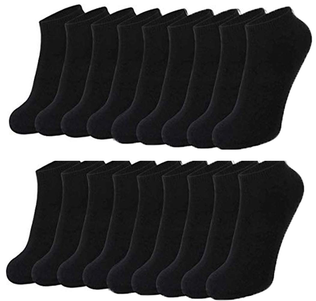 GHJFGF Womens Socks Ankle Causal Thin Low Cut Cotton Athletic Short Socks 10 Pairs (Black)