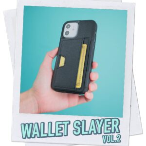 Smartish iPhone 12/12 Pro Wallet Case - Wallet Slayer Vol. 2 [Slim Protective Kickstand] Credit Card Holder (Silk) - Black Tie Affair