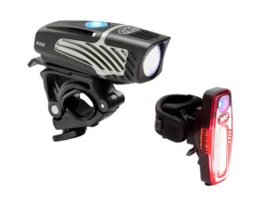 niterider lumina micro 650 front bike light sabre 110 rear bike light combo pack, black (7711)