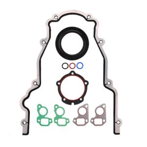 timing cover gasket set - compatible with 4.8l 5.3l 5.7l 6.0l 6.2l chevy silverado, suburban, tahoe, gmc sierra, yukon, savana, cadillac escalade - replace 12633904 tcs45993