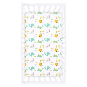 Mini Crib Sheets Fitted Compatible with Graco Playard Playpen, Breathable and Soft Fabric Pack and Play Sheets Suitable for Baby Boys or Girls Everyday Use - Dinosaur Paradise