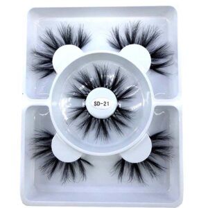 hbzgtlad 2020 new 3 pairs natural false eyelashes fake lashes long makeup 3d mink lashes eyelash extension mink eyelashes for beauty (sd-21)