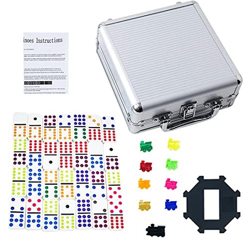 ESSAJOY Mexican Train Dominoes Set Dominoes Set for Adults Double 12 Dominoes 91 Tiles Dominoes Set (Mexican Train Dominoes Set) (Mexican Train Dominoes)