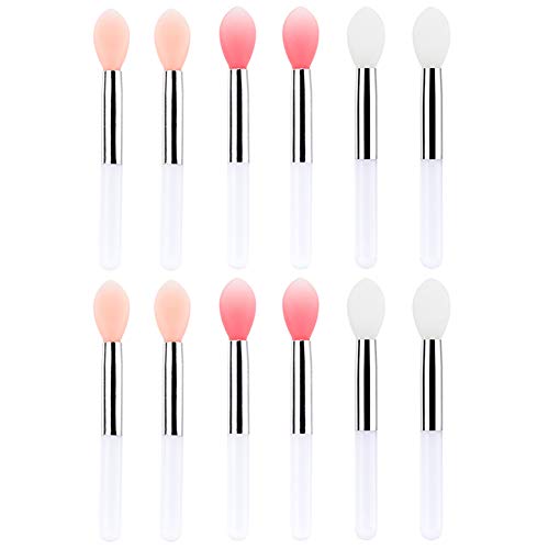 12 Pcs Silicone Lip Brushes Lipstick Lip Gloss Applicator Makeup Beauty Tool, 2 Inch Long