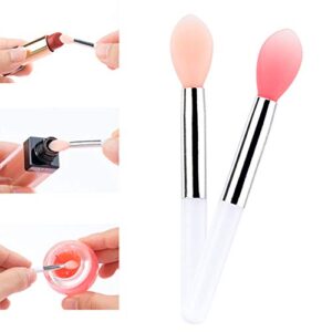 12 Pcs Silicone Lip Brushes Lipstick Lip Gloss Applicator Makeup Beauty Tool, 2 Inch Long