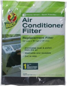 duck brand air conditioner replacement filter, 24 inches x 15 inches x 1/4 inch thick