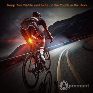 Apremont 450 Lumen Bike Lights Front and Back Set - Bicycle Accessories for Night Riding - USB Rechargeable Bike Light Set, Waterproof, LED Safety Flashlight Cycling Accessories - Adult Kid MTB Helmet