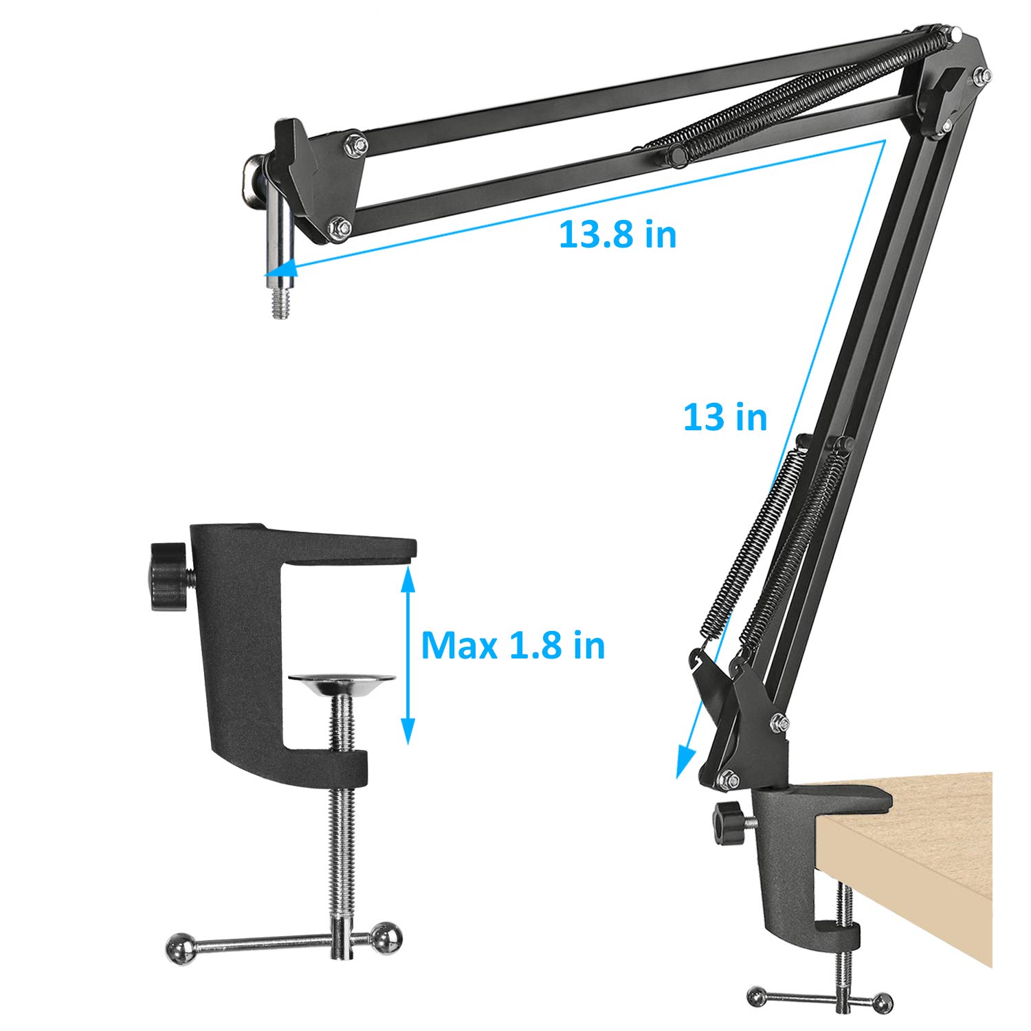 K669B Mic Boom Arm with Foam Windscreen, Suspension Boom Scissor Arm Stand with Pop Filter Cover Compatible with Fifine K669B Microphone by SUNMON